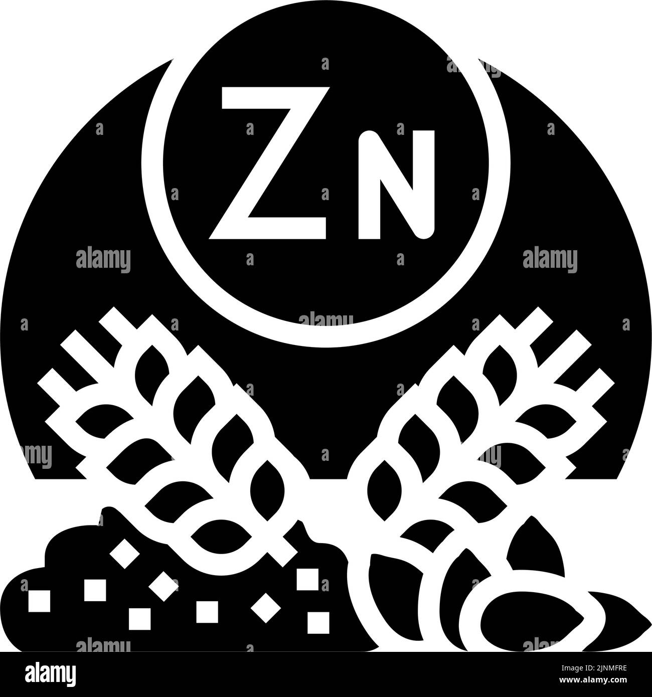 zn natural vitamin glyph icon vector illustration Stock Vector Image ...