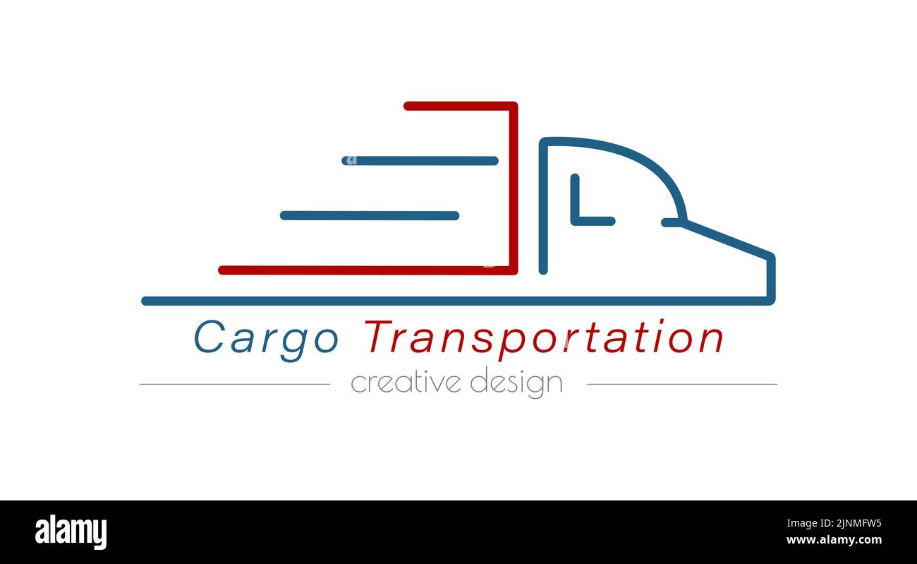 Cargo transportation. Template for a logo, sticker, logo or brand ...