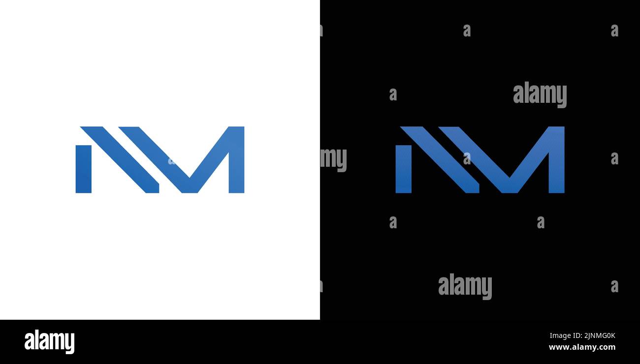 Modern and sophisticated NM initials logo design Stock Vector Image ...