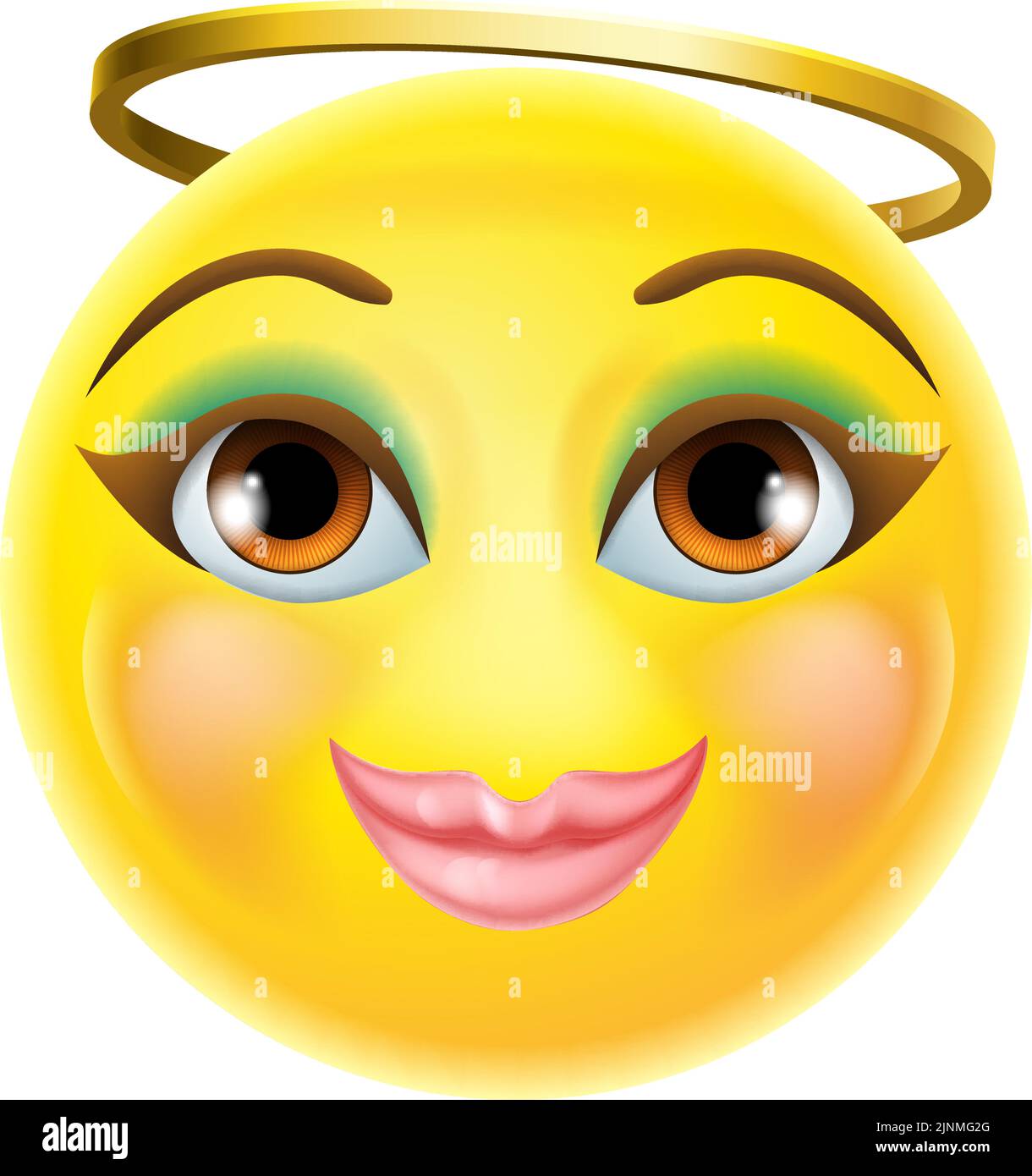 Angel Emoji Emoticon Woman Female Cartoon Icon Stock Vector Image & Art ...