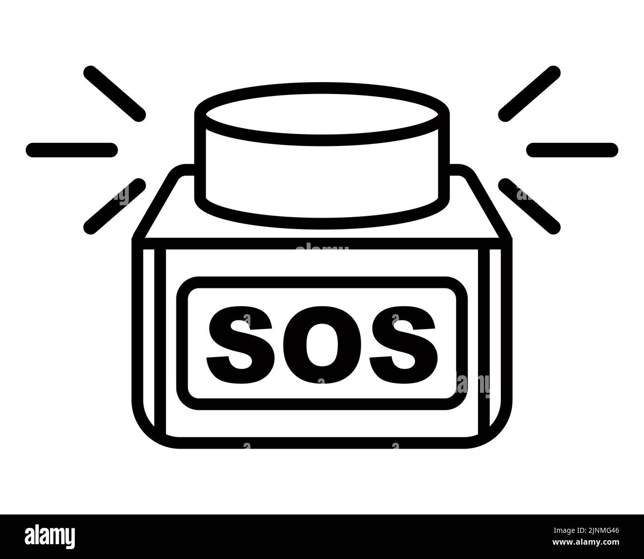 Black press sos button icon hi-res stock photography and images - Alamy