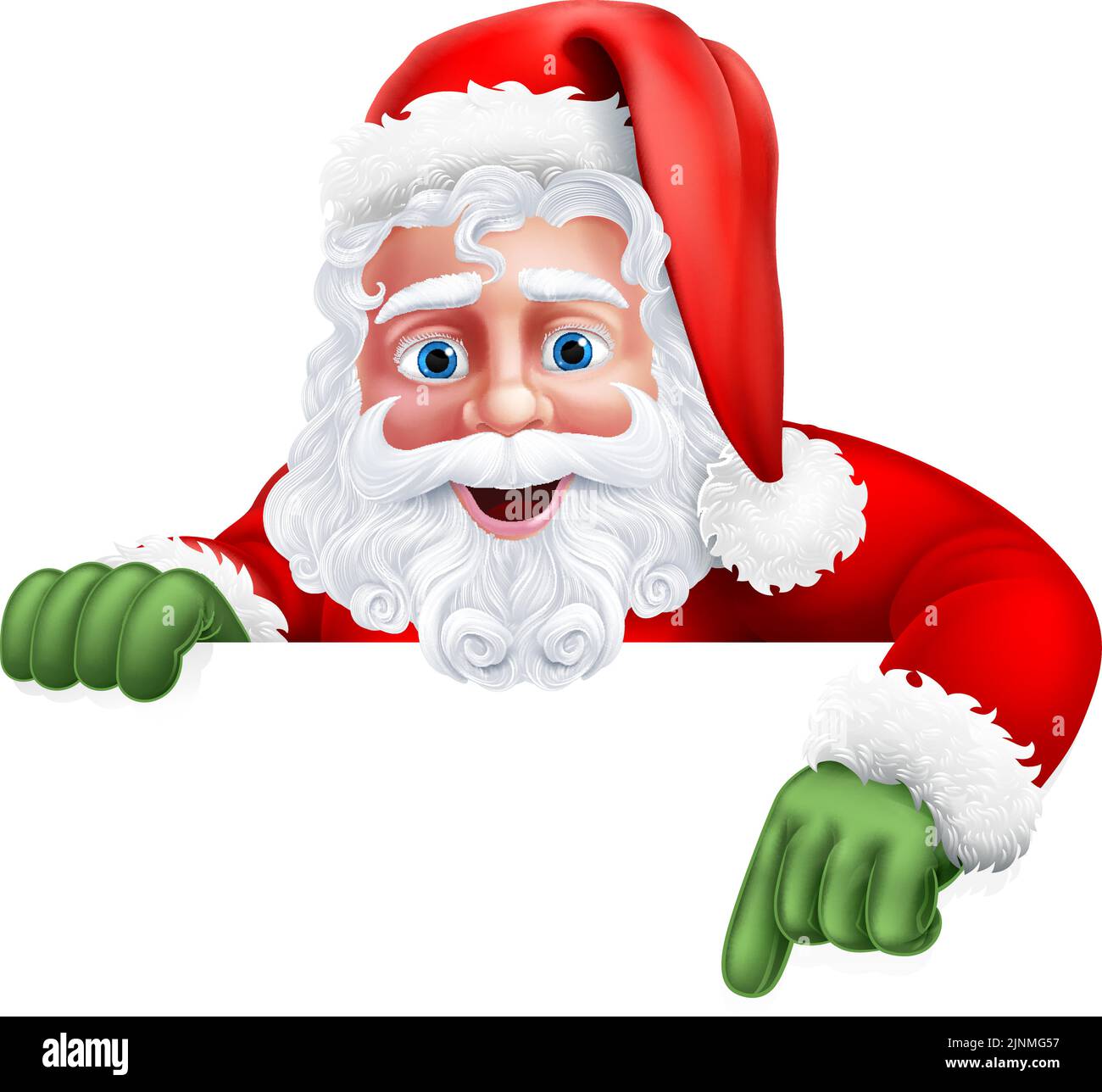 Santa Claus Christmas Pointing at Sign Cartoon Stock Vector Image & Art ...