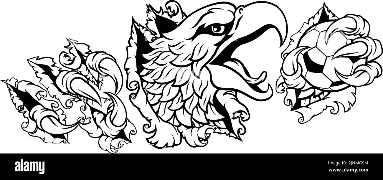 Bald Eagle Hawk Ripping Soccer Football Mascot Stock Vector Image & Art ...