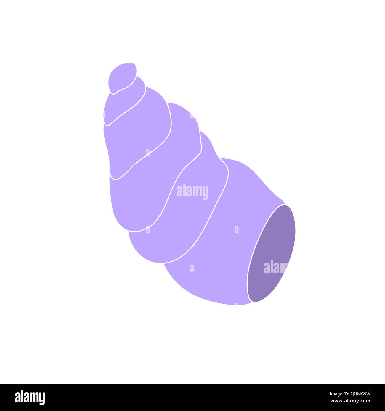 Beautiful curly purple seashell on an isolated background Stock Vector ...