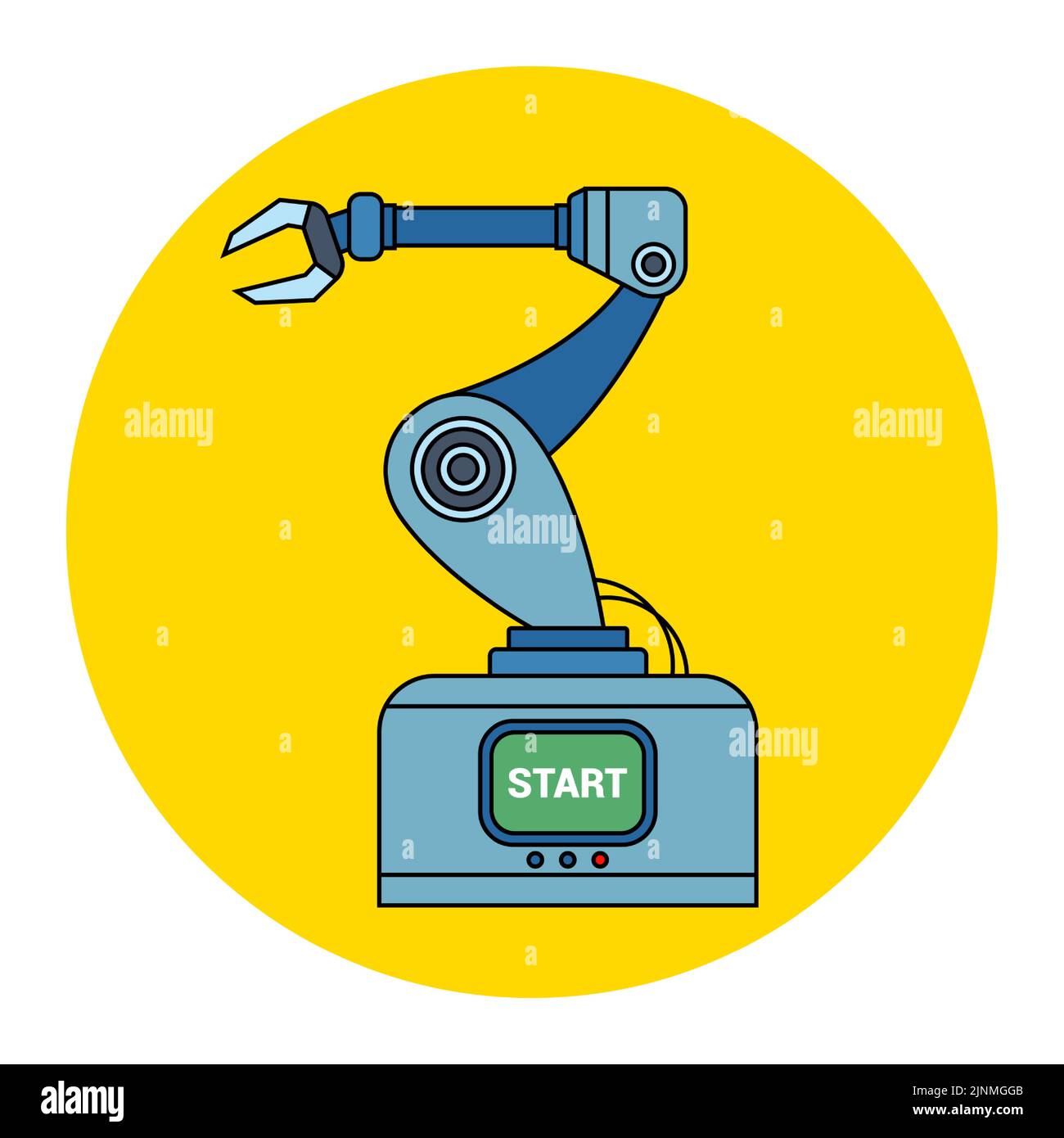 mechanical robot arm in a factory. modern machines. flat vector ...