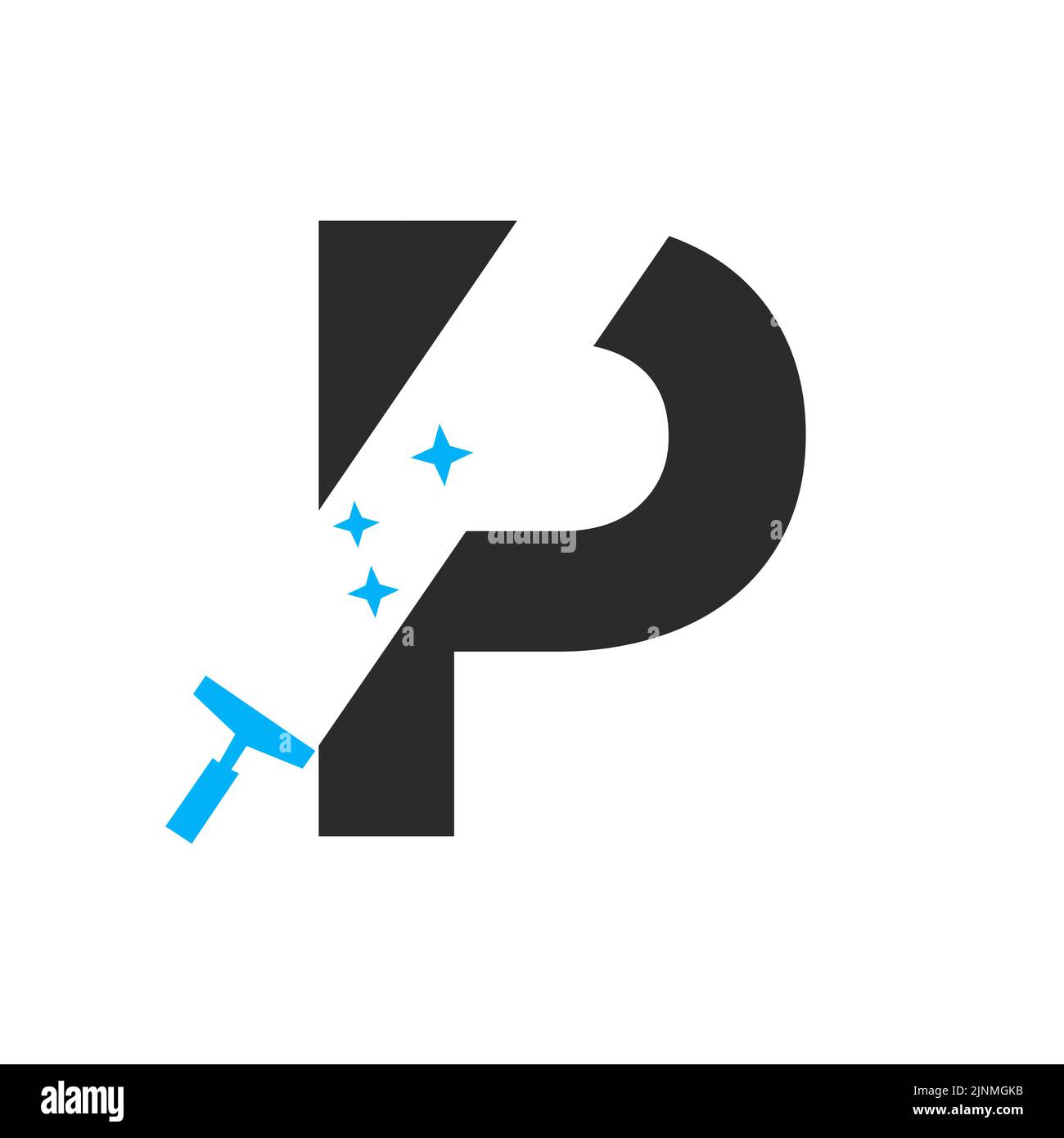 Letter P House Cleaning Logo Concept For Broom Maid Service Symbol ...