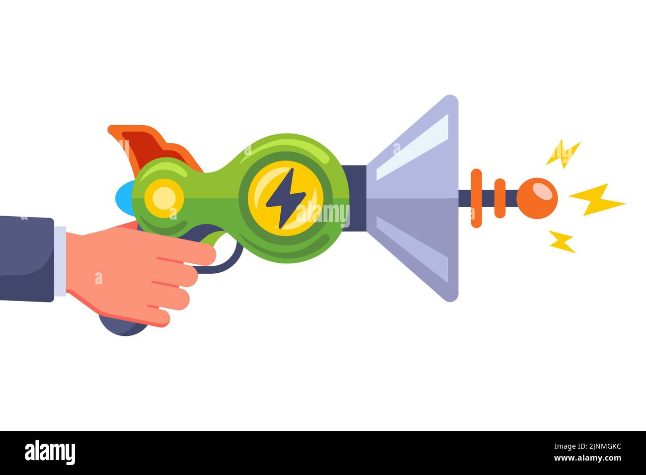 Alien gun flat cartoon hi-res stock photography and images - Alamy