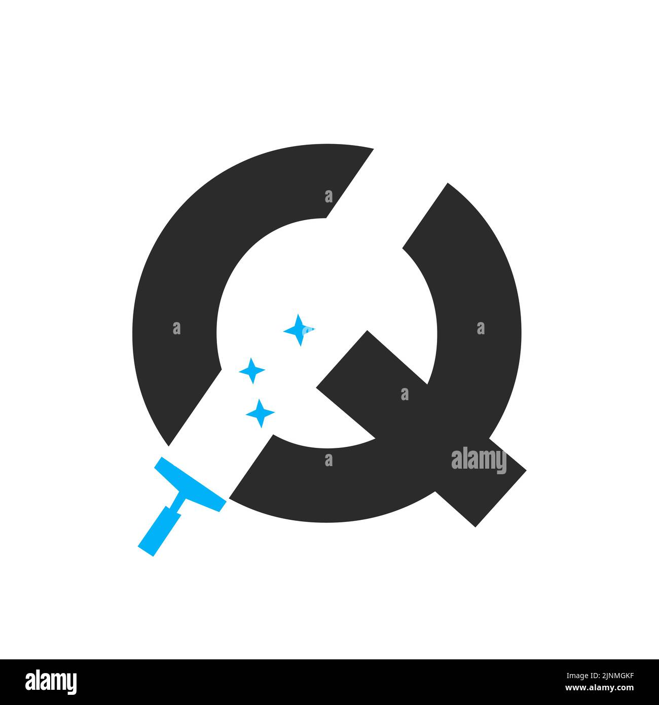 Letter Q House Cleaning Logo Concept For Broom Maid Service Symbol ...