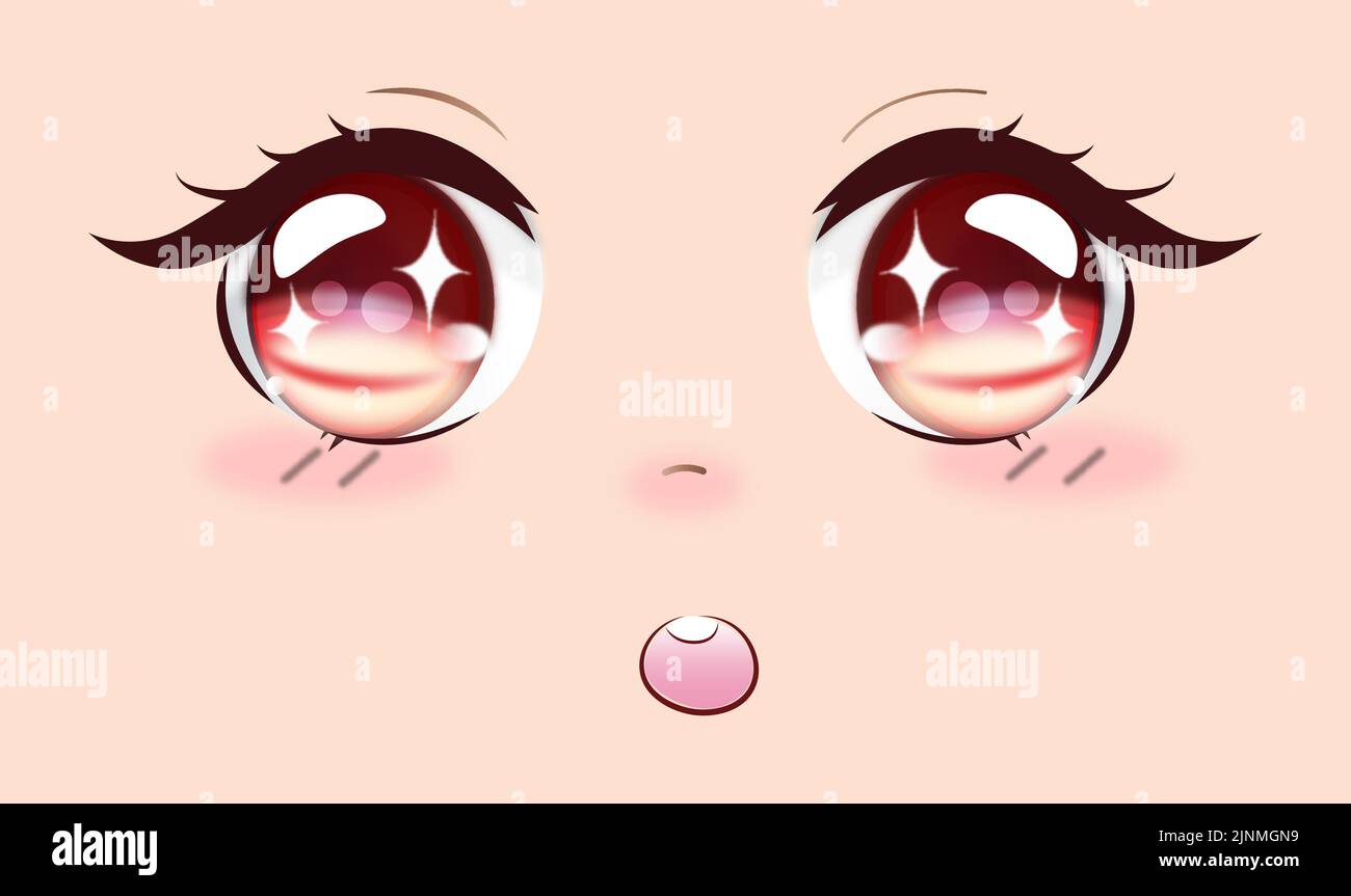 Cute anime girls eyes. Manga face expressions. Vector illustration ...