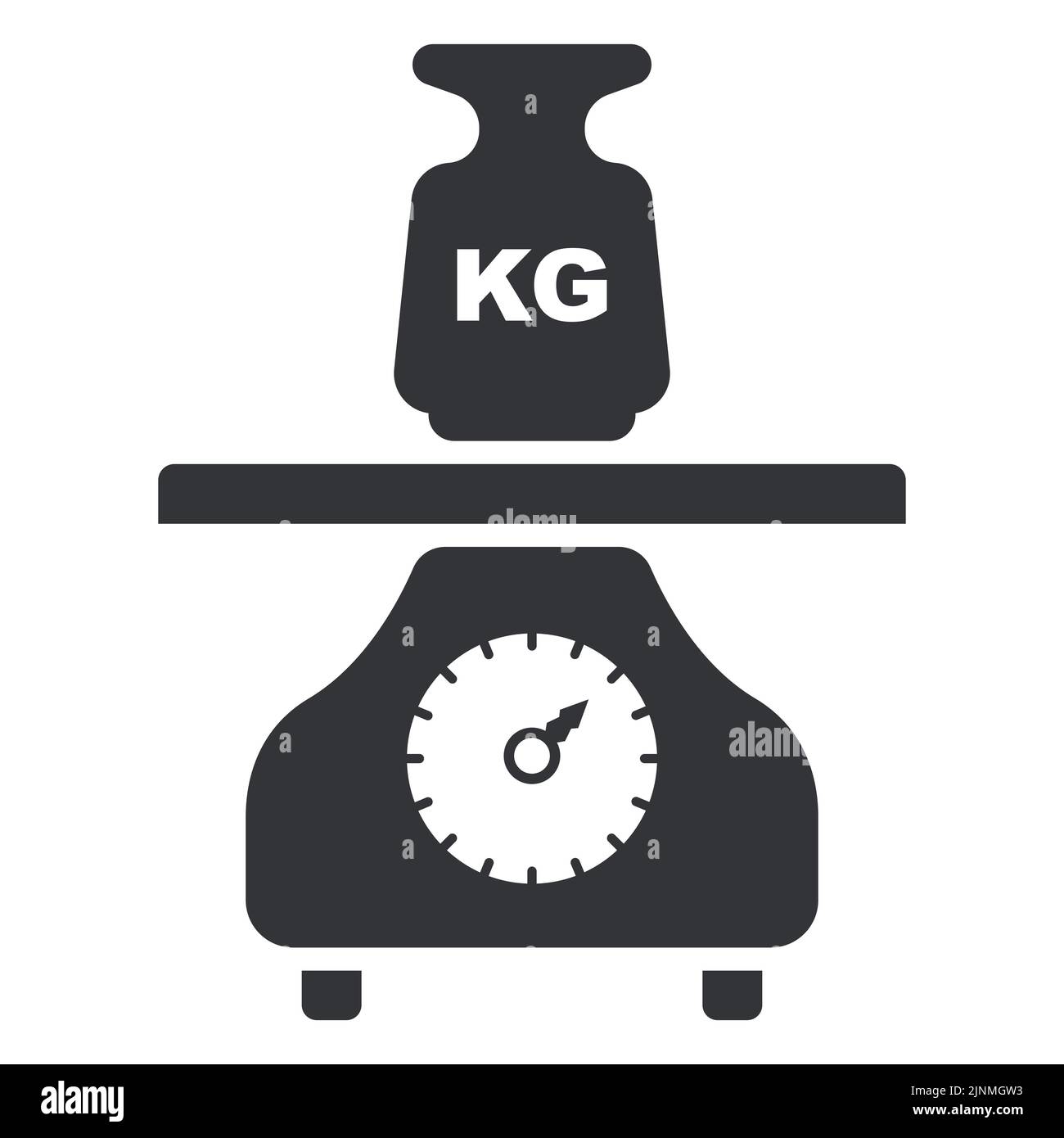 black icon of scales with a weight on the market. flat vector ...