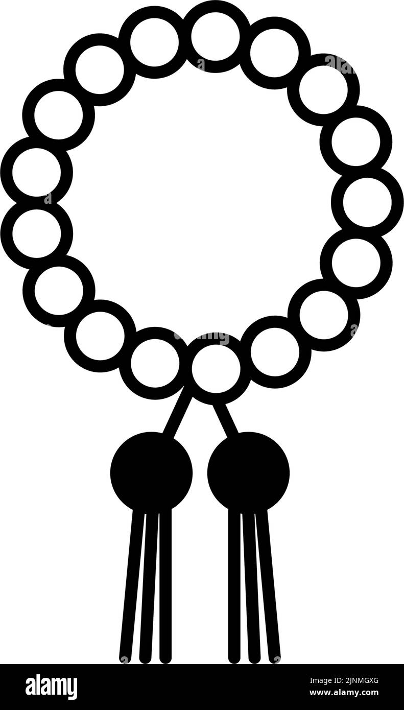 Beads icon white background Black and White Stock Photos & Images - Alamy