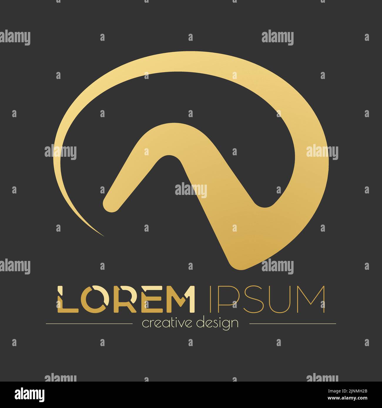 circle with a curving line. An illustration template for a logo ...