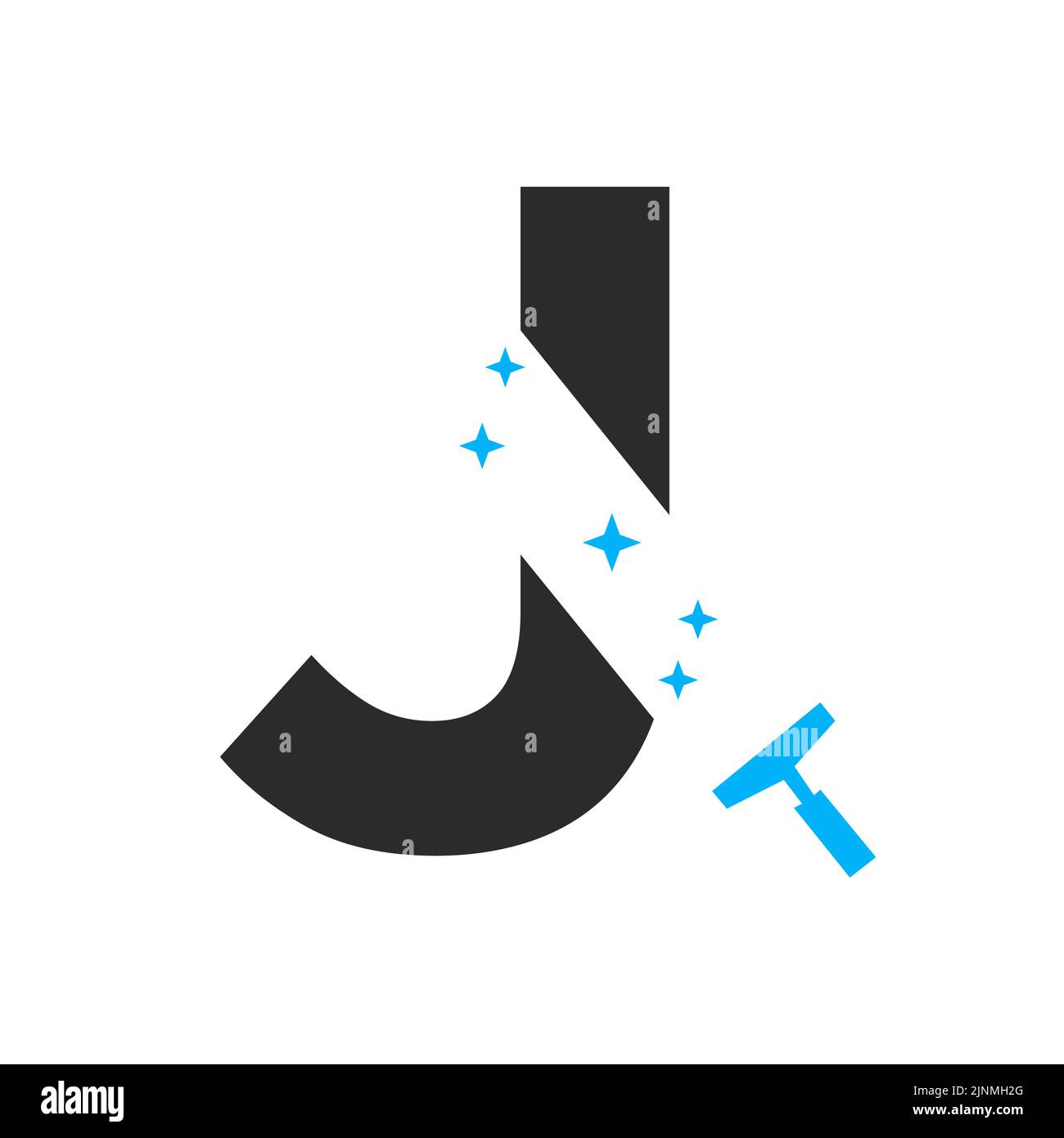 Letter J House Cleaning Logo Concept For Broom Maid Service Symbol ...