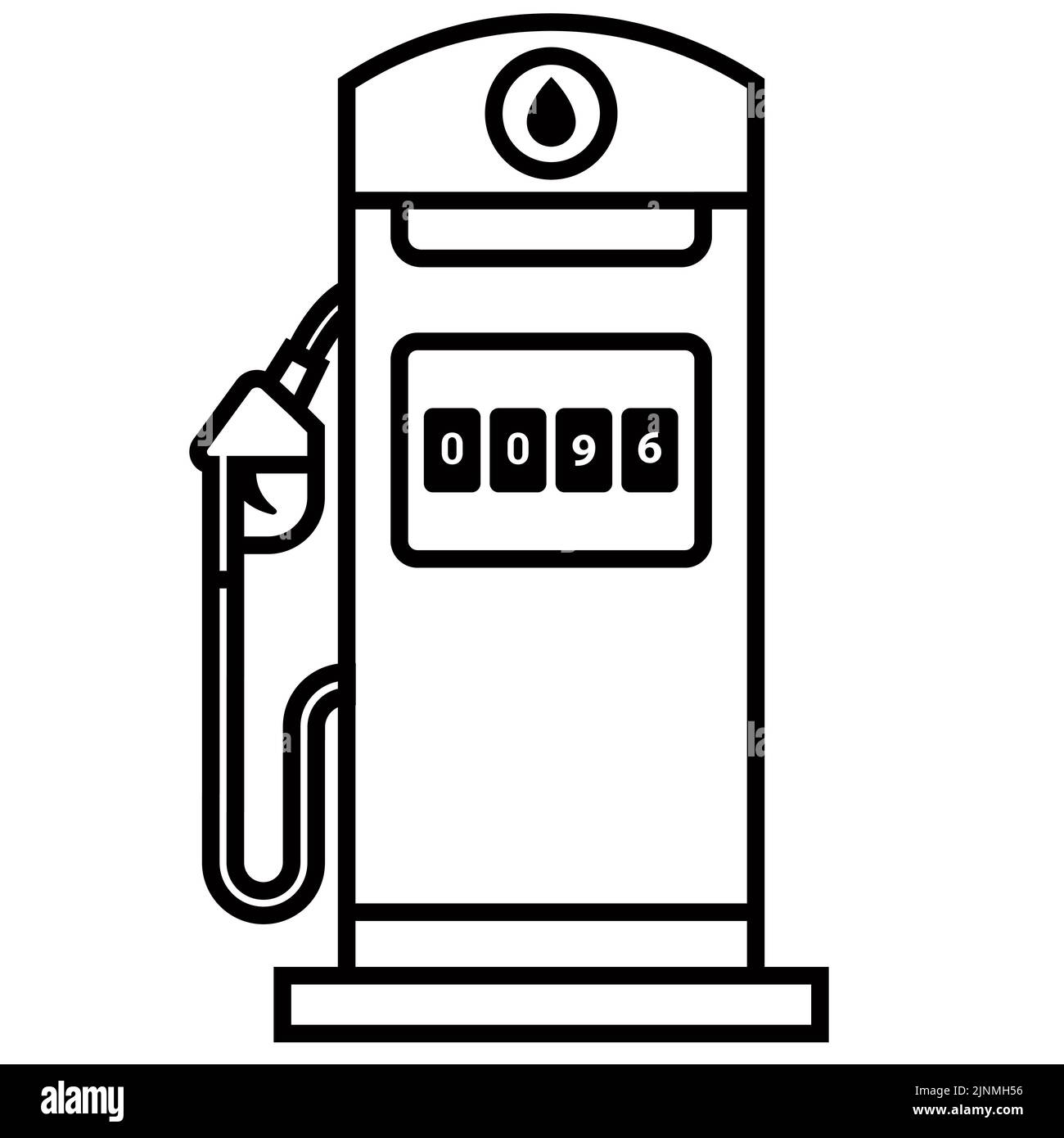 black linear icon gas station for cars. refuel transport. flat vector ...