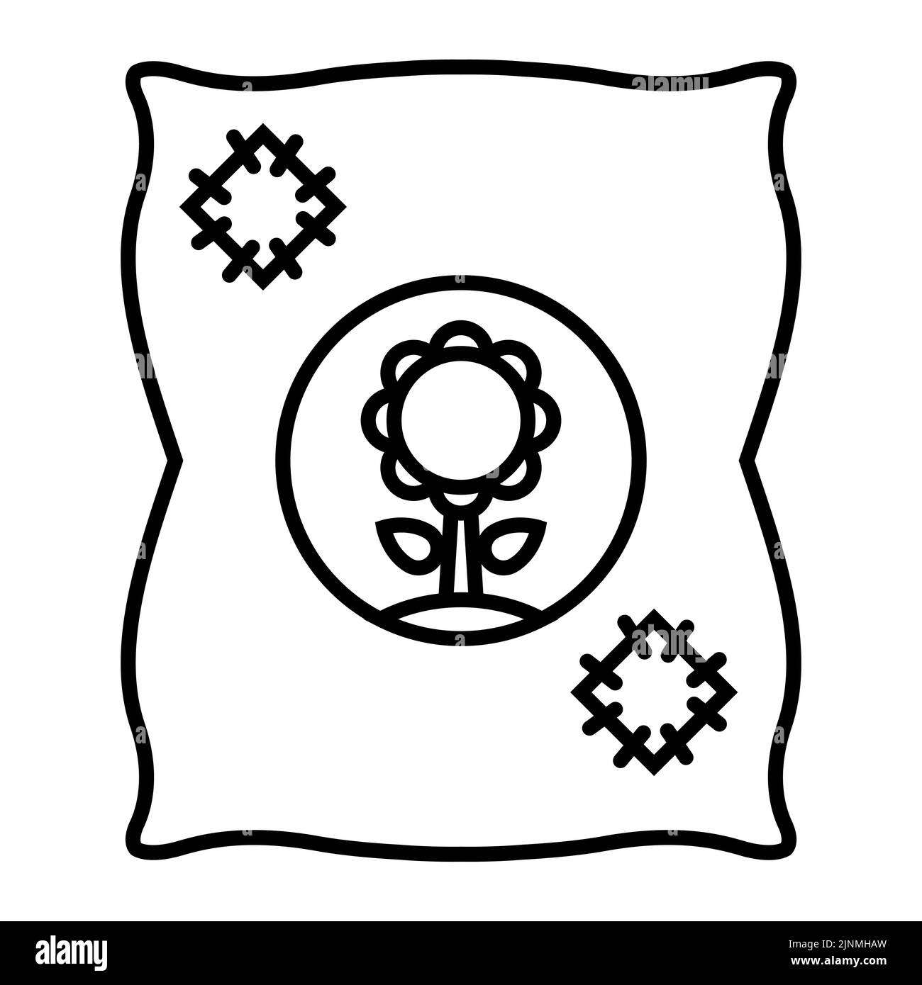 black linear icon bag of fertilizer for plants. flat vector ...