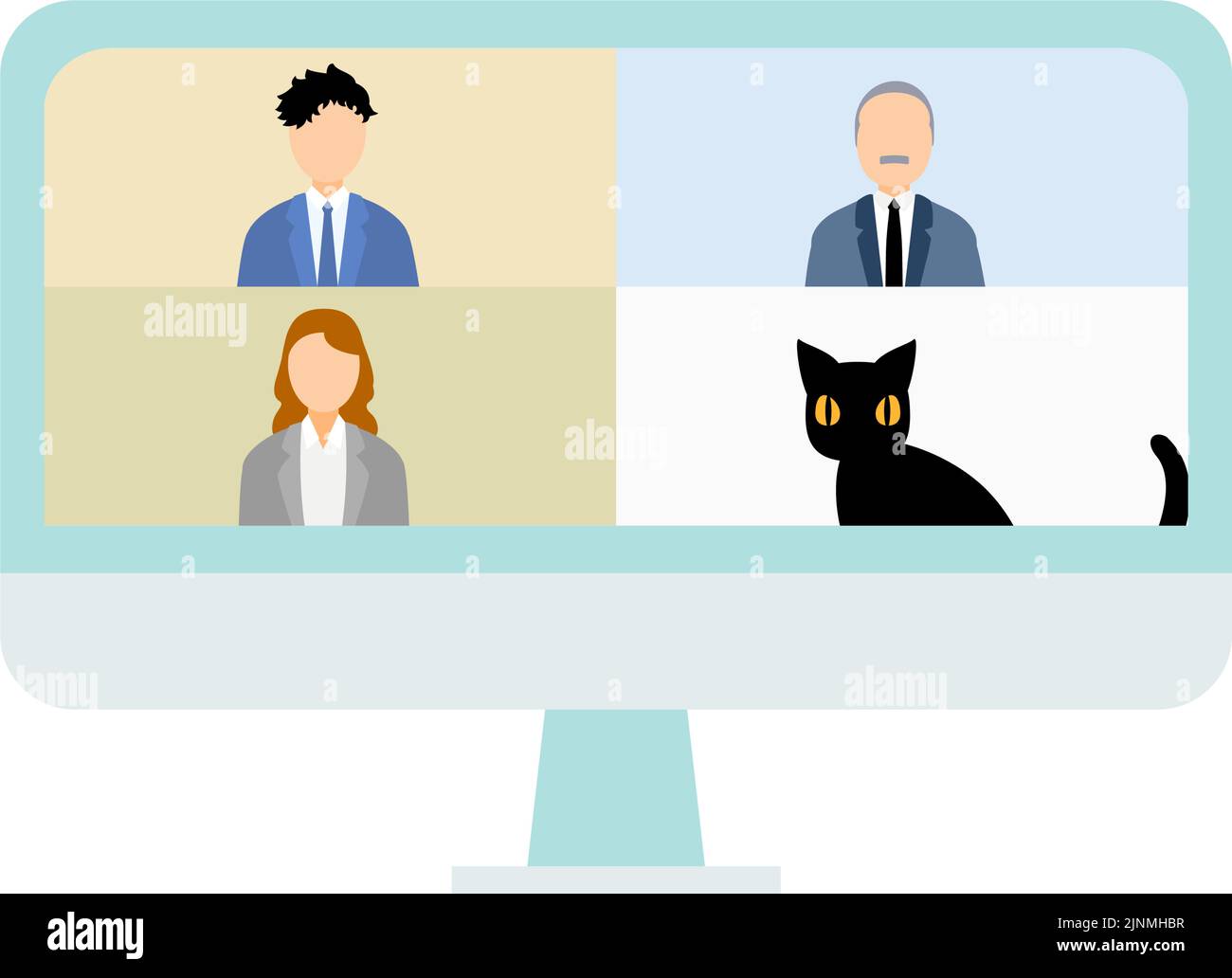 Cats office Stock Vector Images - Alamy