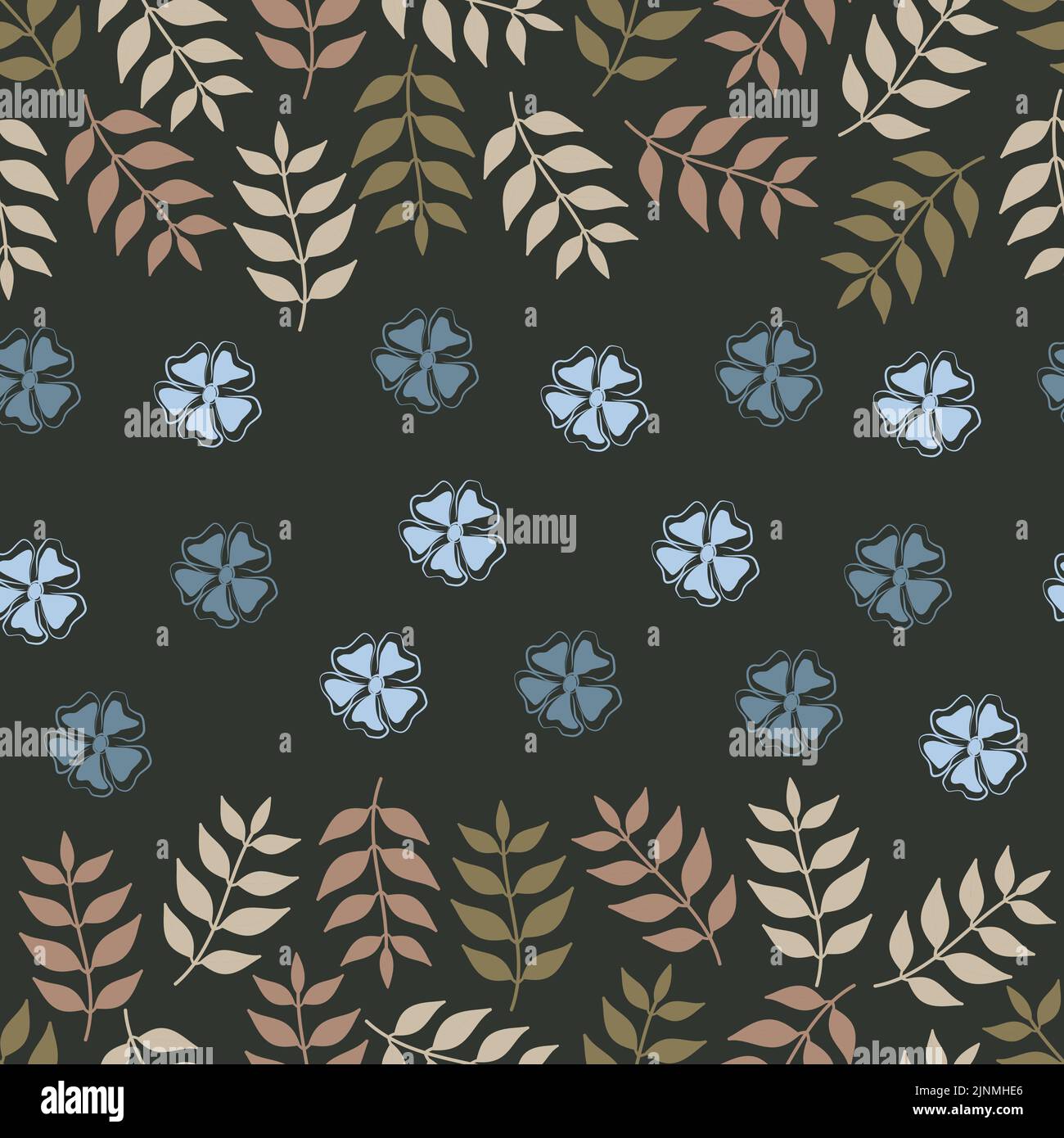 Decorative trendy vector seamless floral ditsy pattern design. Fresh ...