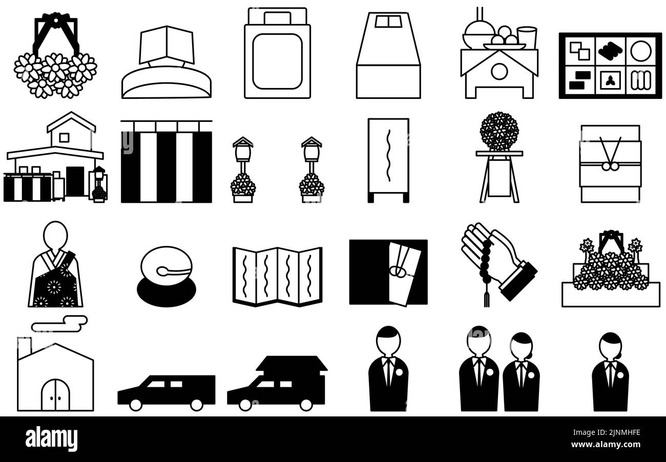 Buddhist funeral icon set, 24 Stock Vector Image & Art - Alamy