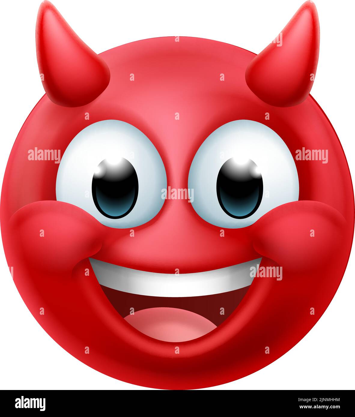Devil Emoji Emoticon Man Face Cartoon Icon Mascot Stock Vector Image ...
