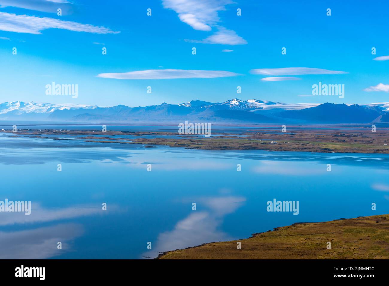beautiful Iceland with horses and landscape Stock Photo - Alamy