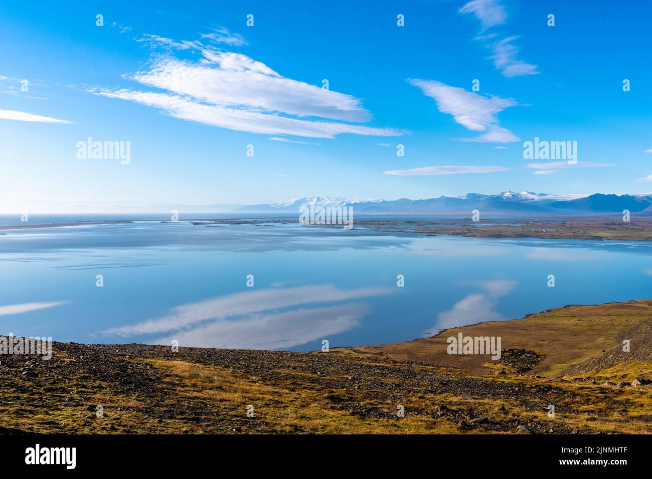 beautiful Iceland with horses and landscape Stock Photo - Alamy
