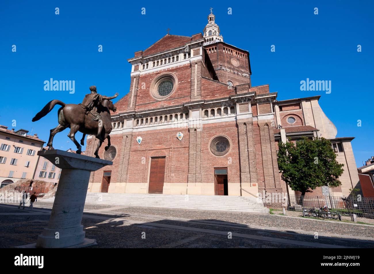 Italy, Lombardy, Pavia, Equestrian Bronze Statue called Regisole ...