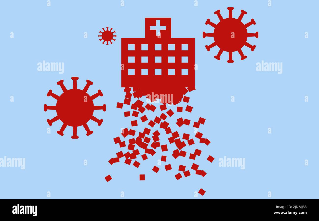 Image illustration of a hospital that collapses due to the collapse of ...