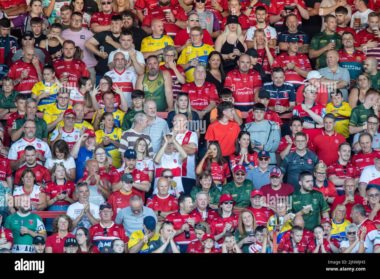 Hull KR supporters in good spirits ahead of this evening’s game against Leeds Stock Photo - Alamy