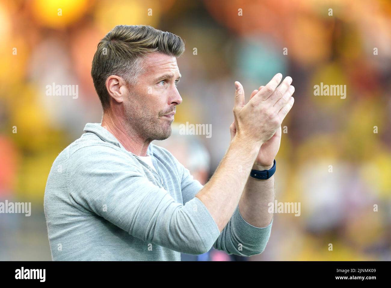 Watford manager Rob Edwards applauds the fans before the Sky Bet ...