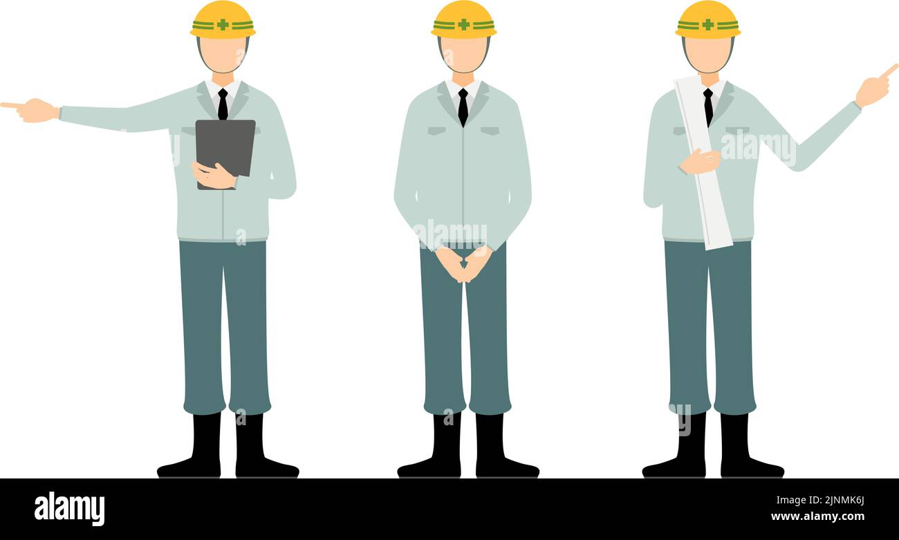 Construction site director pose set, male Stock Vector Image & Art - Alamy