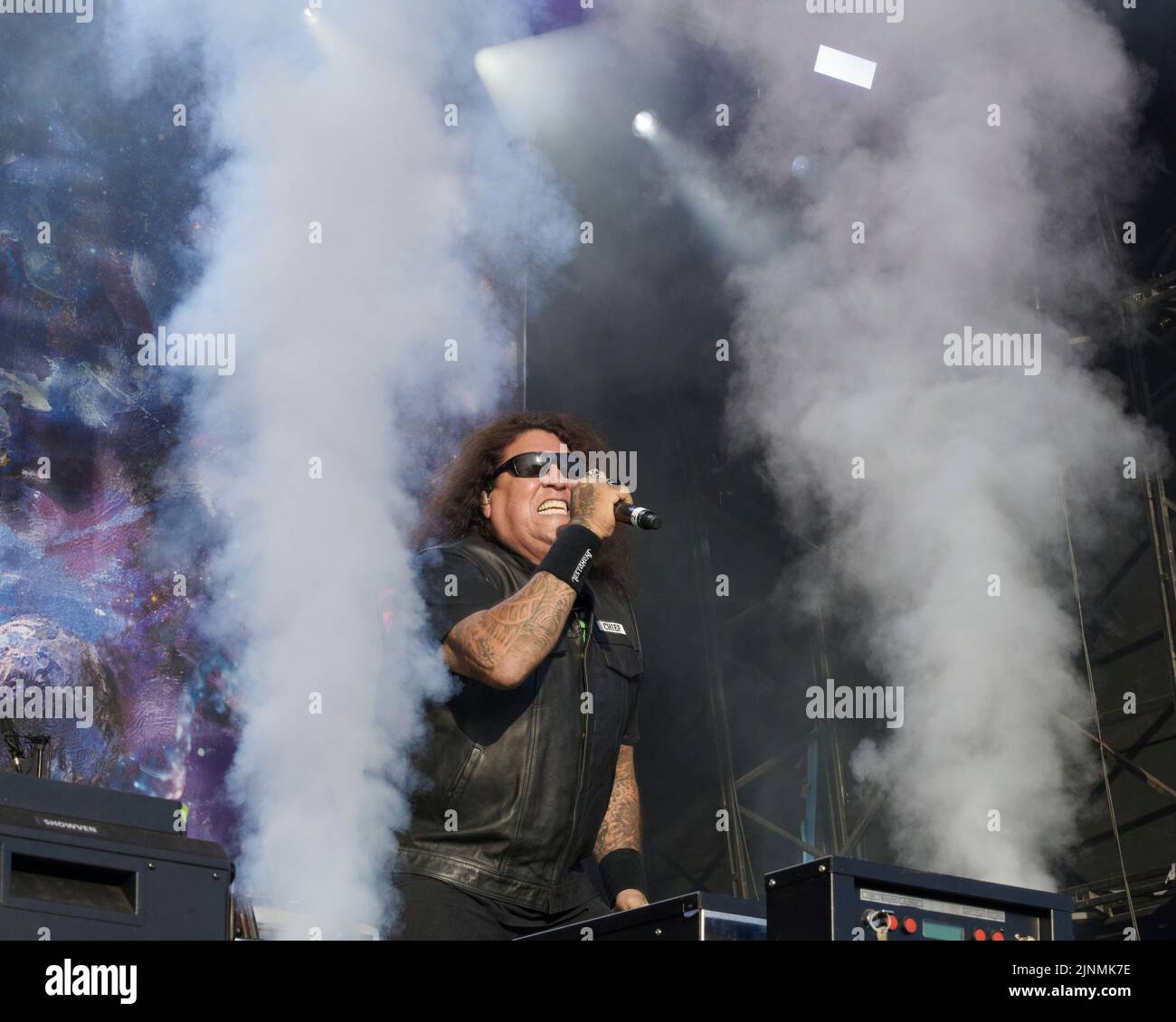 Catton Park, UK, 12 Aug, 2022, Testaement performs on the Main stage at ...
