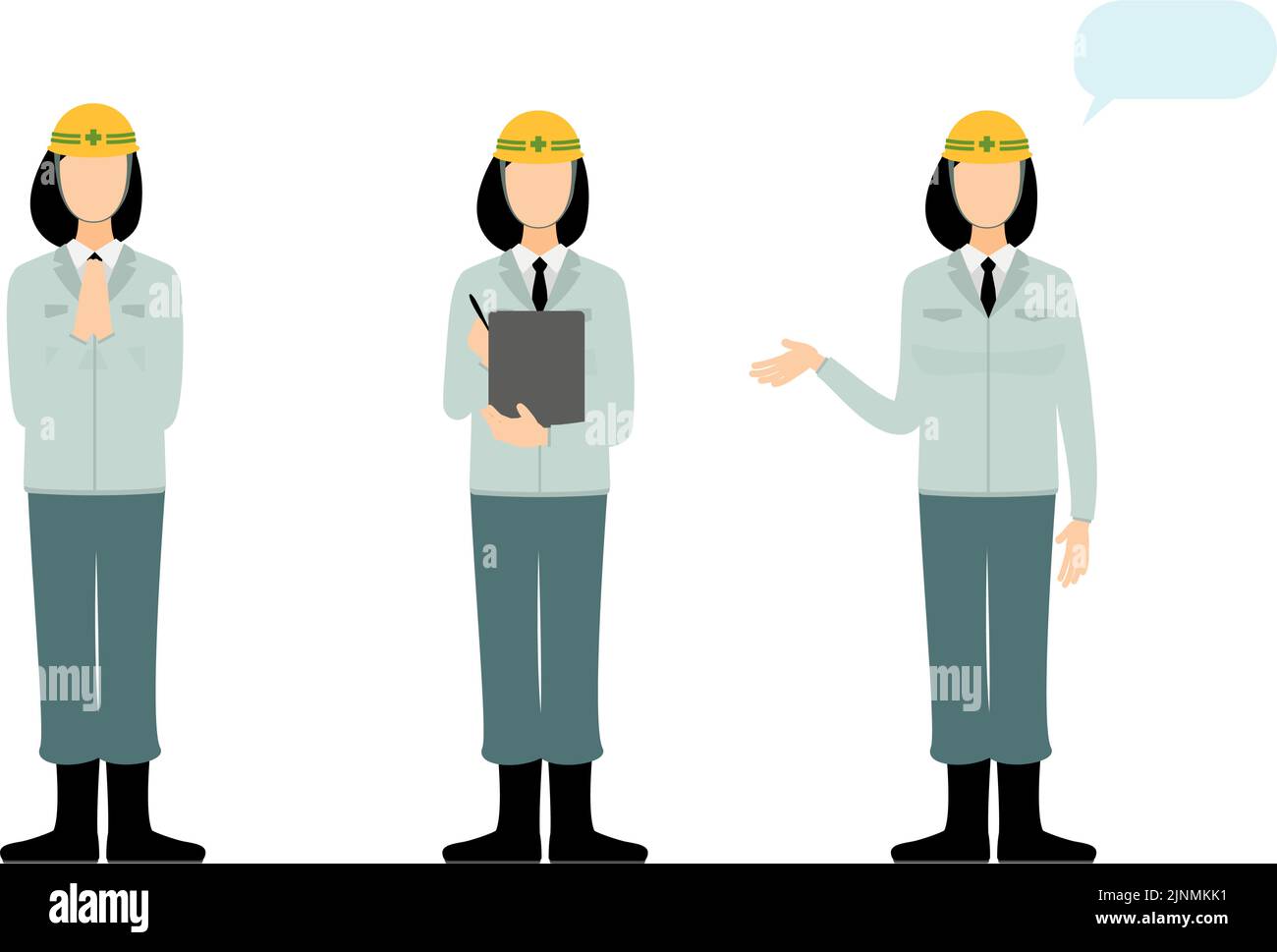 Construction site director pose set, female Stock Vector Image & Art ...