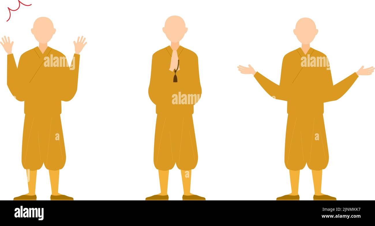 Buddhist monk pose set, whole body Stock Vector Image & Art - Alamy