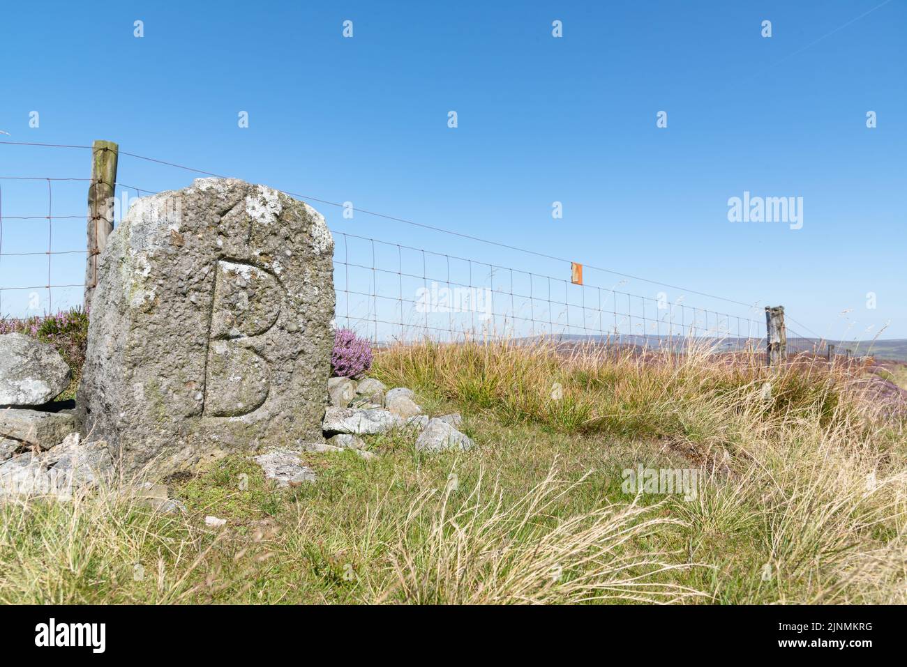 Old Boundary Stone in Swaledale Stock Photo - Alamy