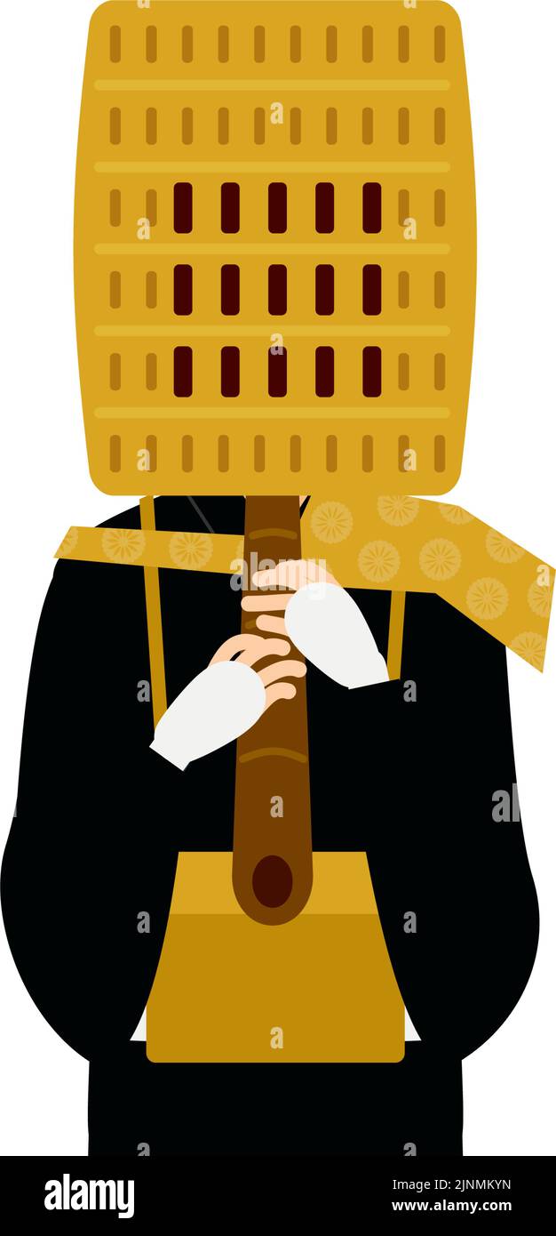 Komuso blowing the shakuhachi, upper body Stock Vector Image & Art - Alamy