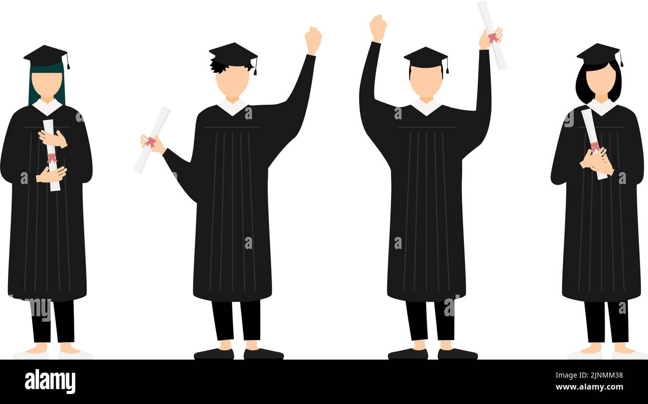 University students in graduation Cut Out Stock Images & Pictures - Alamy