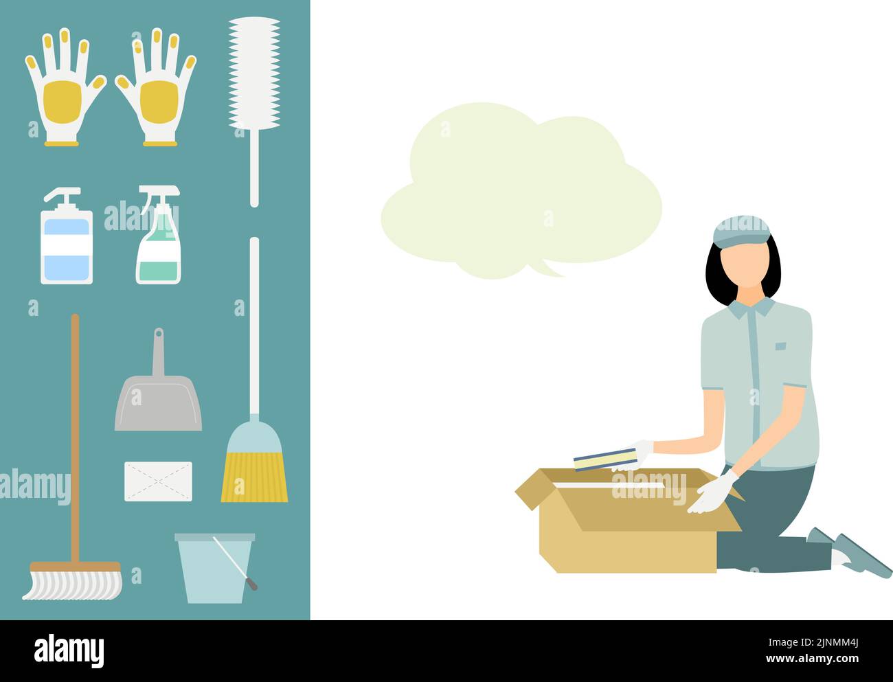 Cleaning up the workplace Stock Vector Images - Alamy