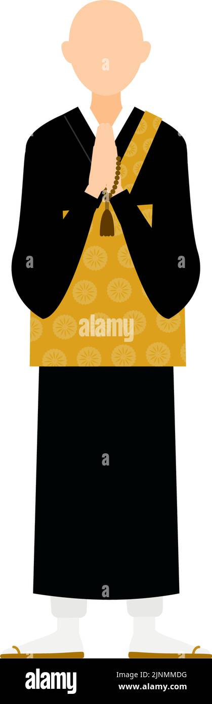 Buddhist monk standing, praying monk Stock Vector Image & Art - Alamy