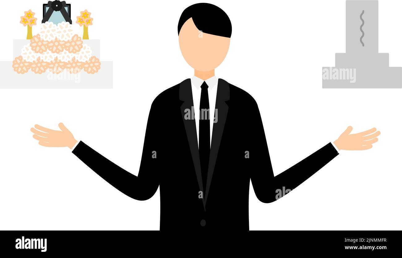 Young men in mourning, grave and funeral issues Stock Vector Image ...