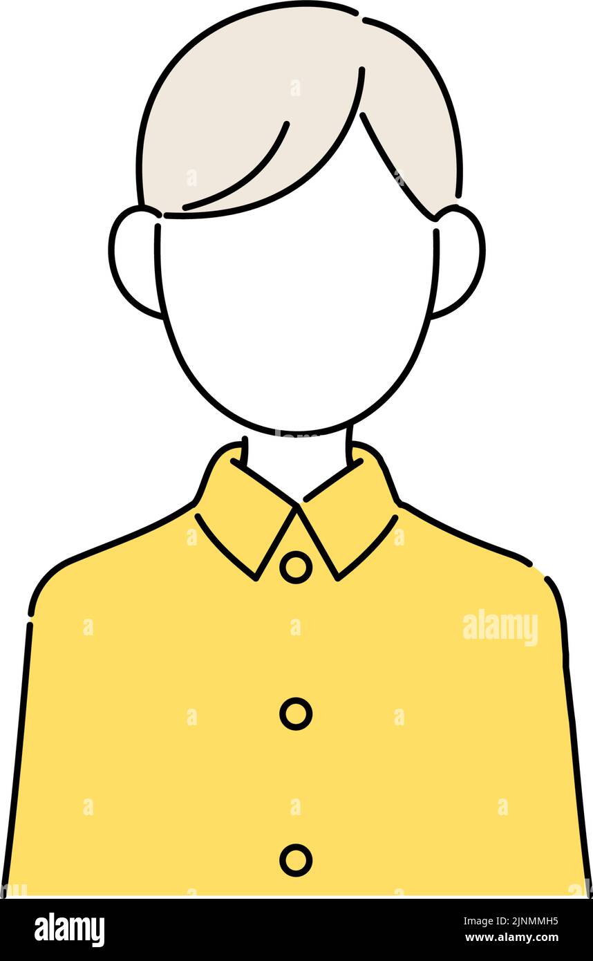 Faceless pose illustration, male student's upper body, immovable Stock ...