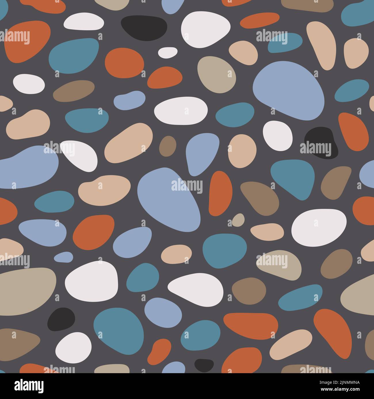 Pebble seamless pattern. Smooth stones background. Cobblestone paving ...