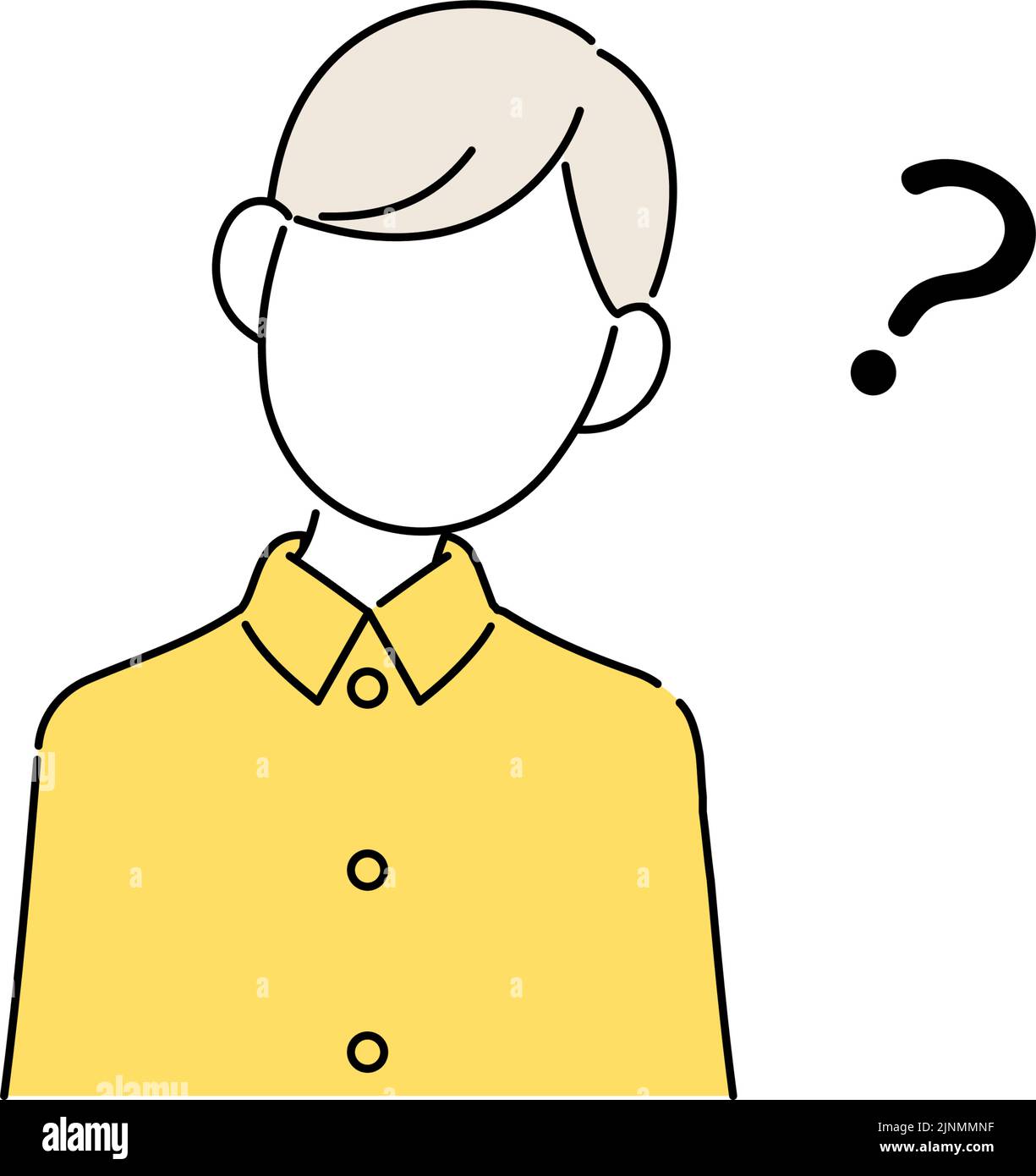 Faceless pose illustration, male student's upper body, neck Stock ...