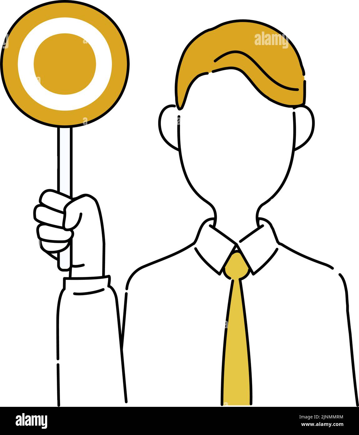 Faceless pose illustration, upper body of office worker, showing ...