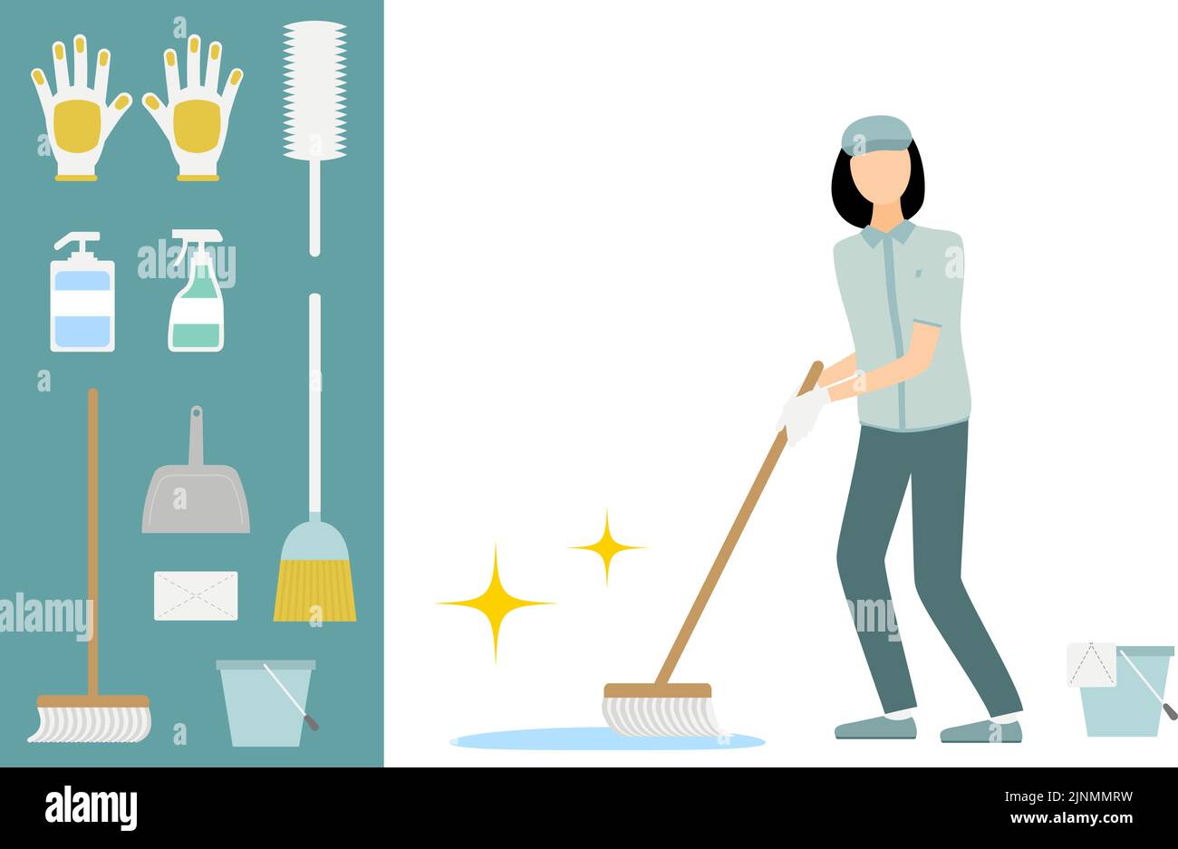 Young woman cleaning house Stock Vector Images - Alamy