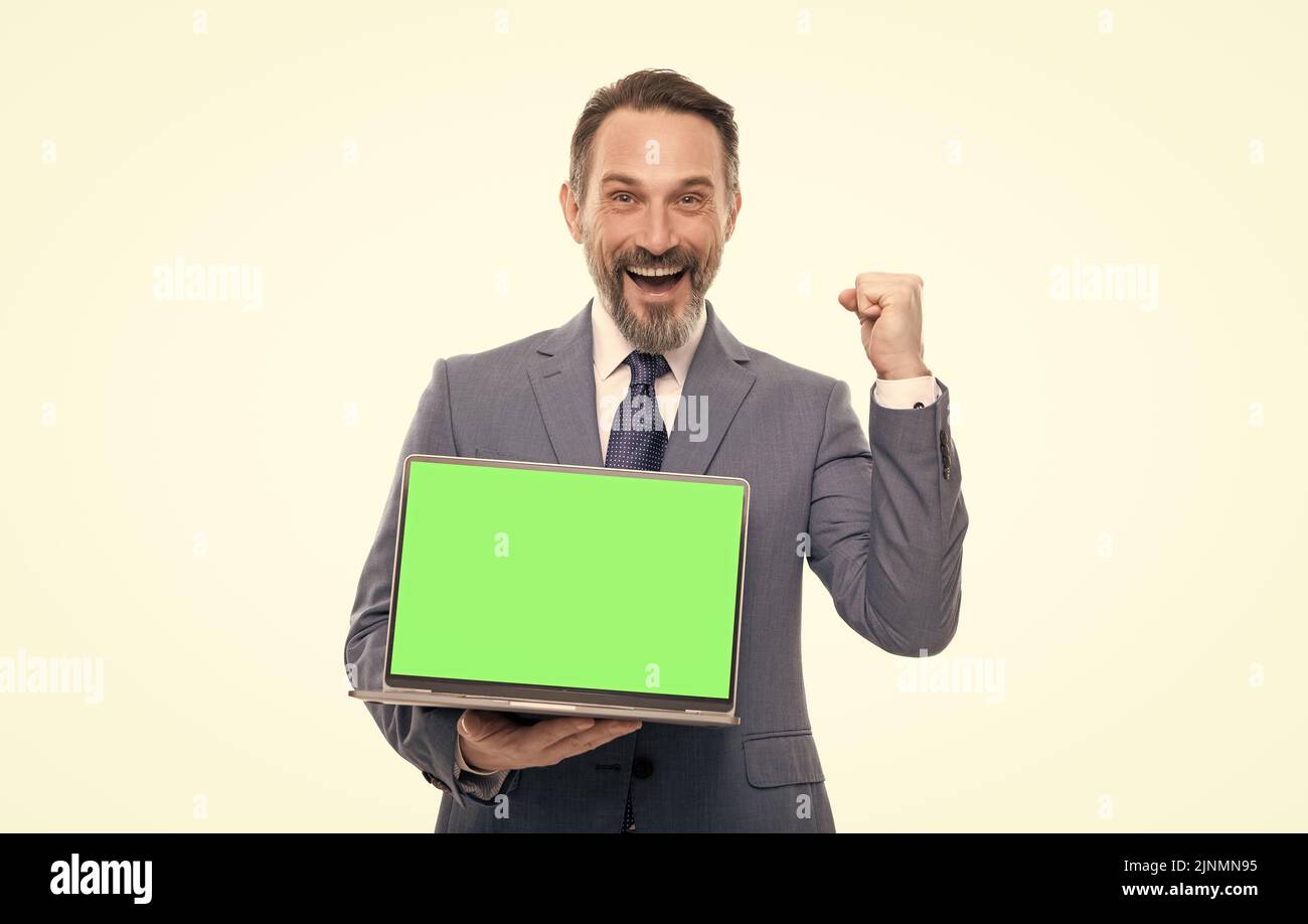 webinar pc advertisement. businessman presenting product. success ...