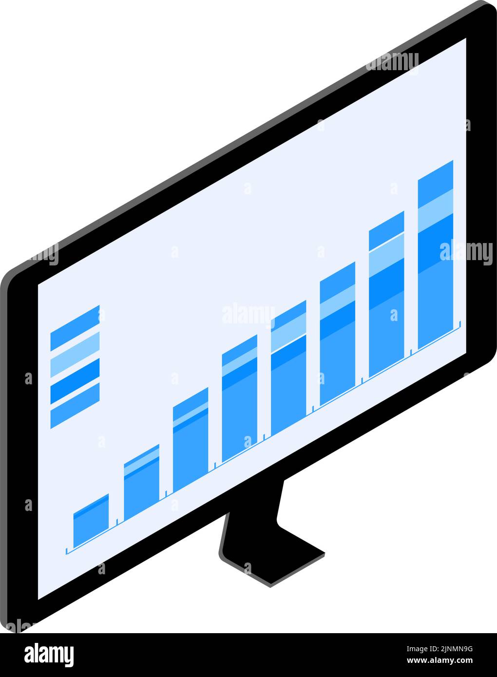 Monitor with rising graph, isometric Stock Vector Image & Art - Alamy