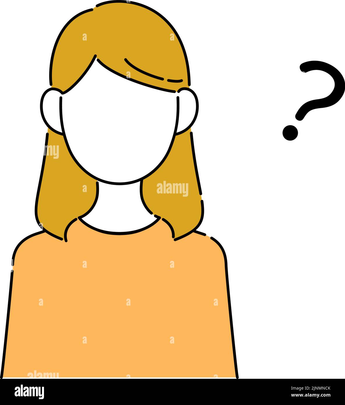 Faceless pose illustration, female student's upper body, neck Stock ...