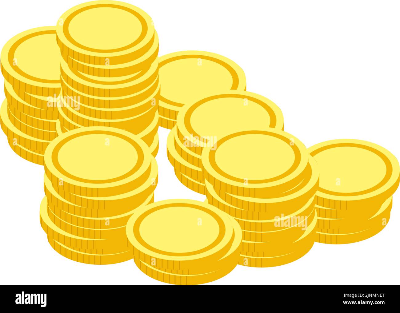 Illustration with gold coins piled up randomly, isometric Stock Vector ...