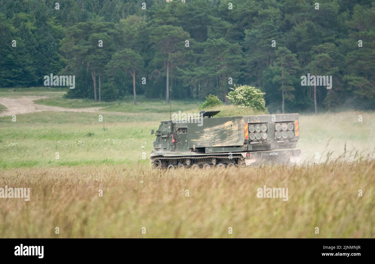 British army self propelled M270 Multiple Launch Rocket System (MLRS ...