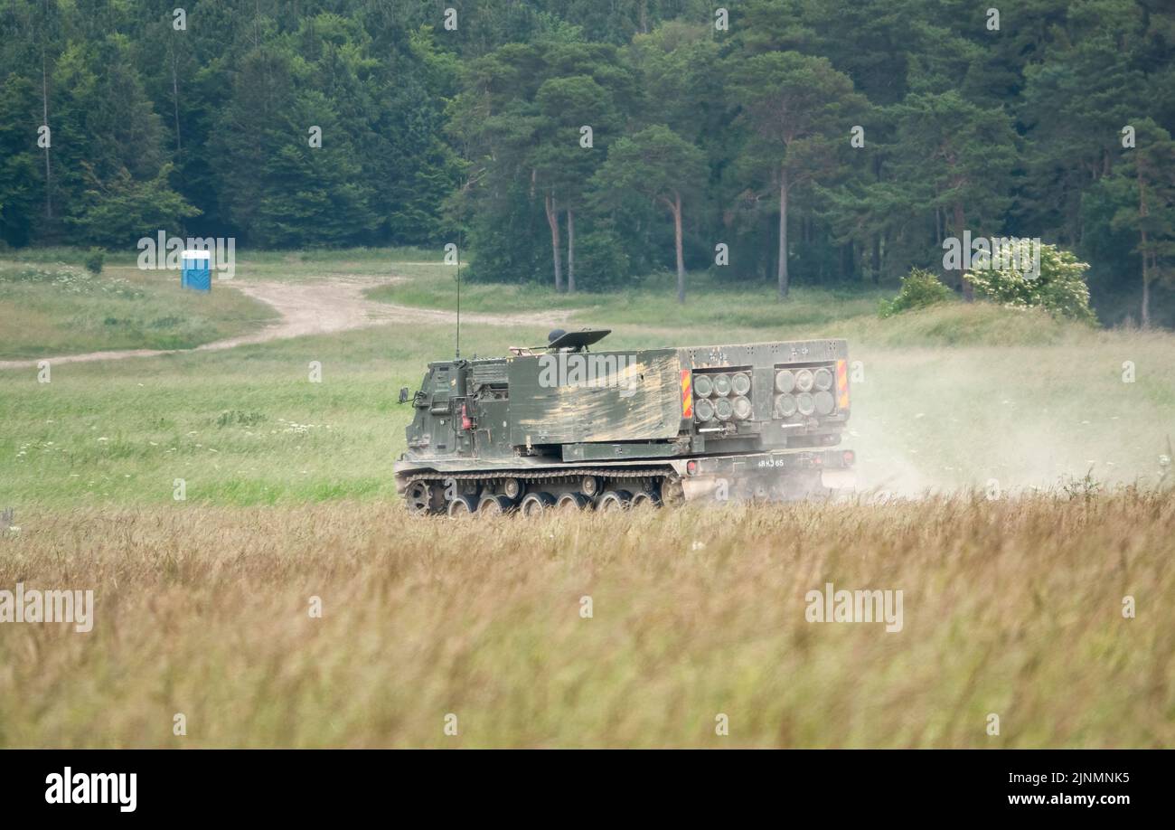 British army self propelled M270 Multiple Launch Rocket System (MLRS ...
